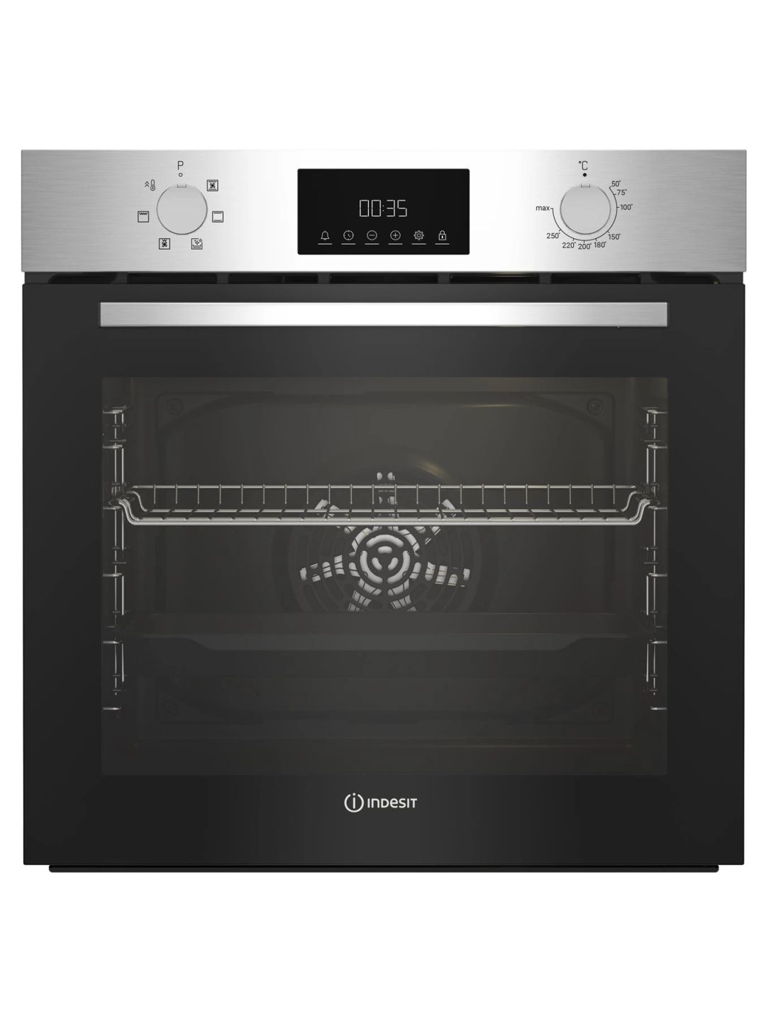 Встраиваемый электрический духовой шкаф Indesit IBFTE 3644 IX 56 см 72 л 2.4 кВт гриль/конвекция, нержавеющая сталь