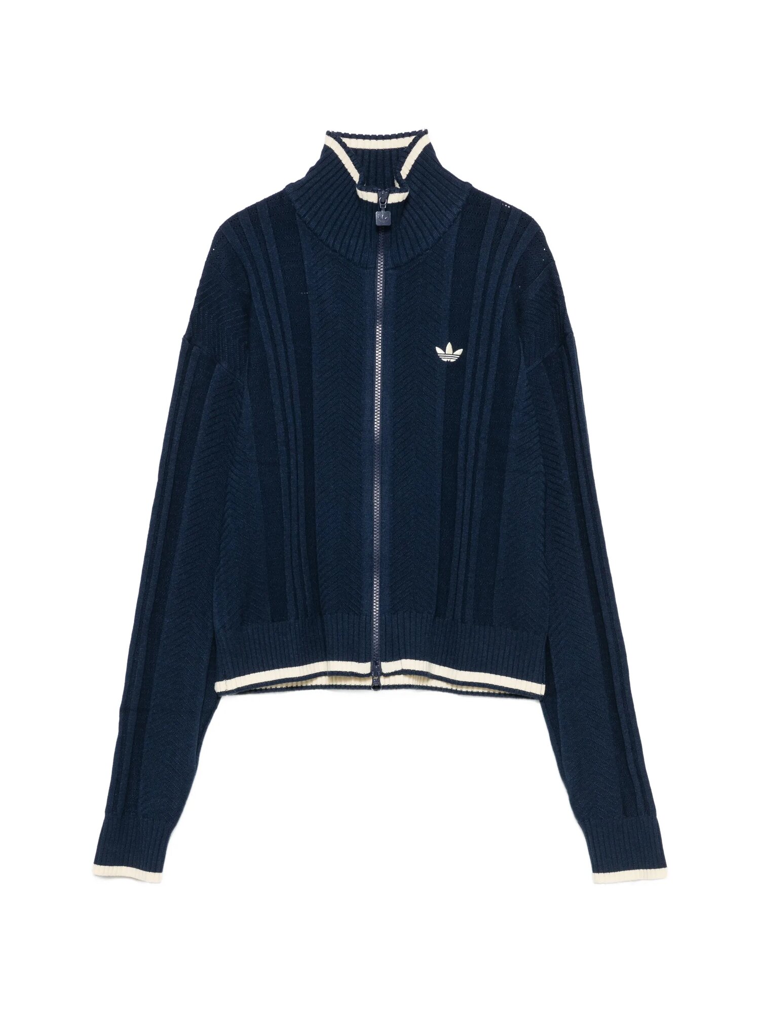 Свитер adidas Herringbone-knit zip-up sweater, размер 4 UK, , blue