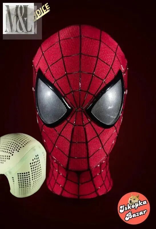 Маска Новый человек-паук(включая затылок), spider man, Маска ручной работы, ручная работа