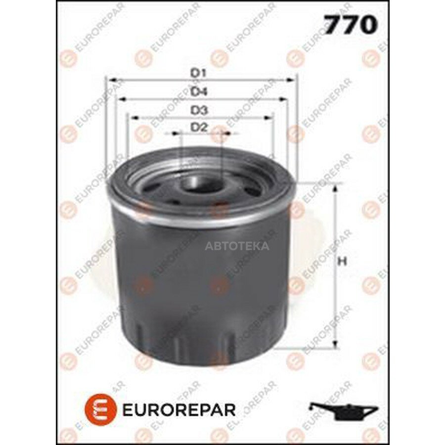 Фильтр масляный GM CRUZE/ASTRA G/AVEO/CORSA B 05 1.4-2.5 EUROREPAR E149202