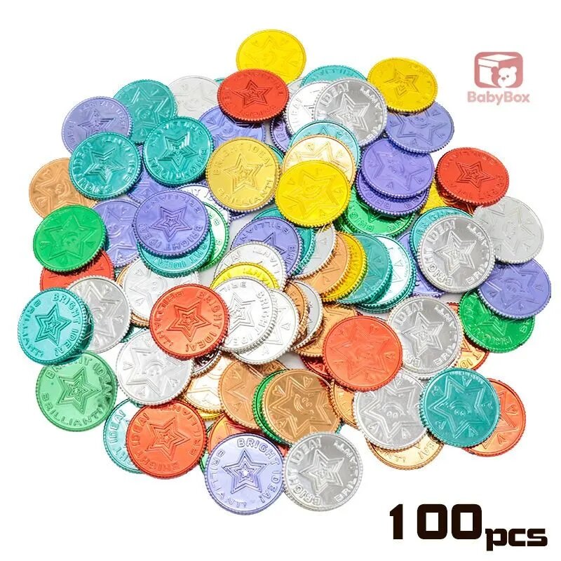 Civaner Мотивационные жетоны, 100 цветных монет (7 цветов), для поощрения в классе, эксклюзивный дизайн