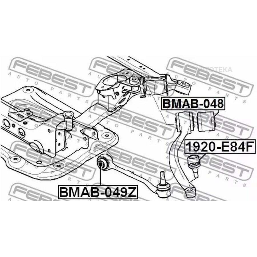 Опора шаровая BMW 3 E90 LCI 2007-2011 поворотного кулака перед. FEBEST 1920E84F