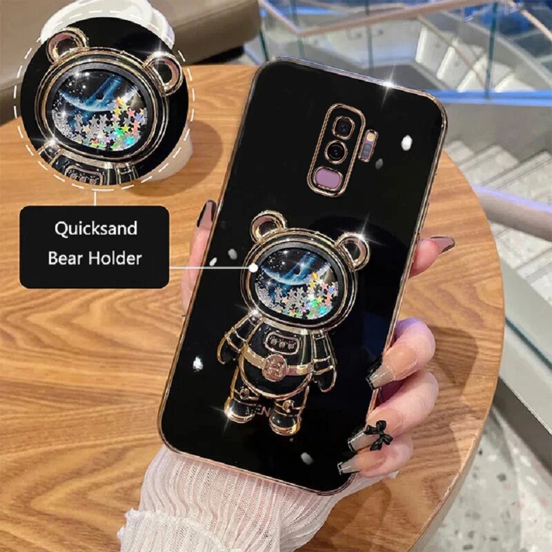 Роскошный Квадратный Силиконовый Чехол С Блестками Для Samsung Galaxy S9 Plus - Мягкий Black LSYHY
