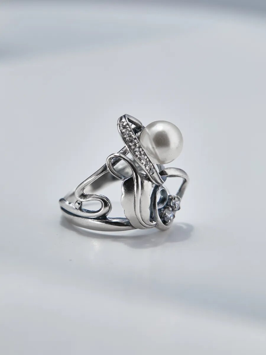 Кольцо БРЮС, серебро, 925 проба, фианит