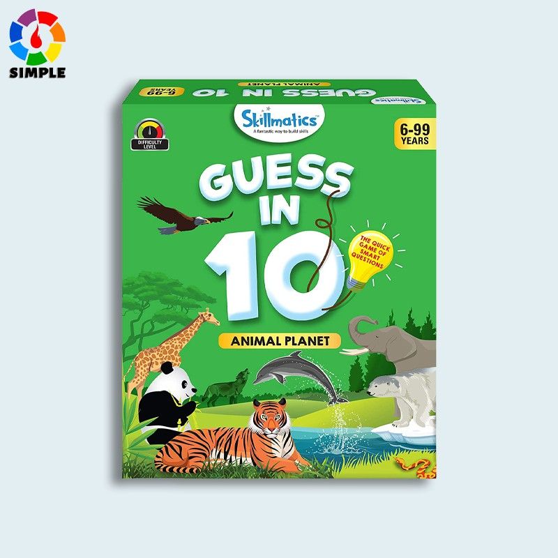 Skillmatics Educational Game : Animal Planet - Guess in 10 (Ages 6-99) Card Game Карточная игра Настольная игра
