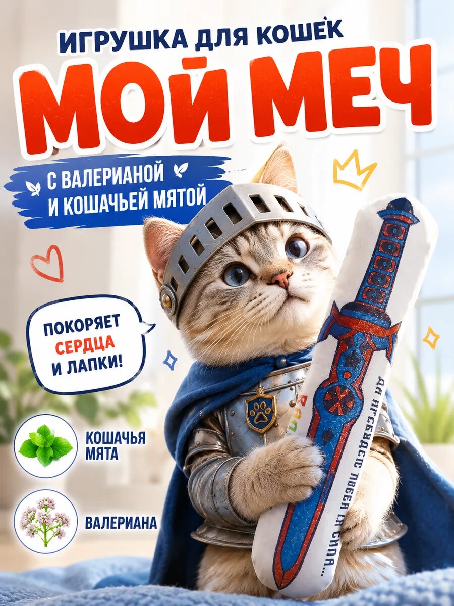 Игрушка для кошек с мятой меч