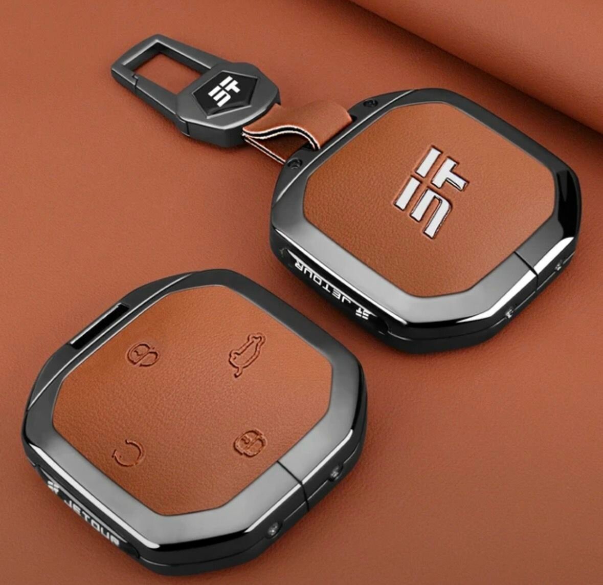 Чехол на ключ Jetour Traveller T1 Metall Braun