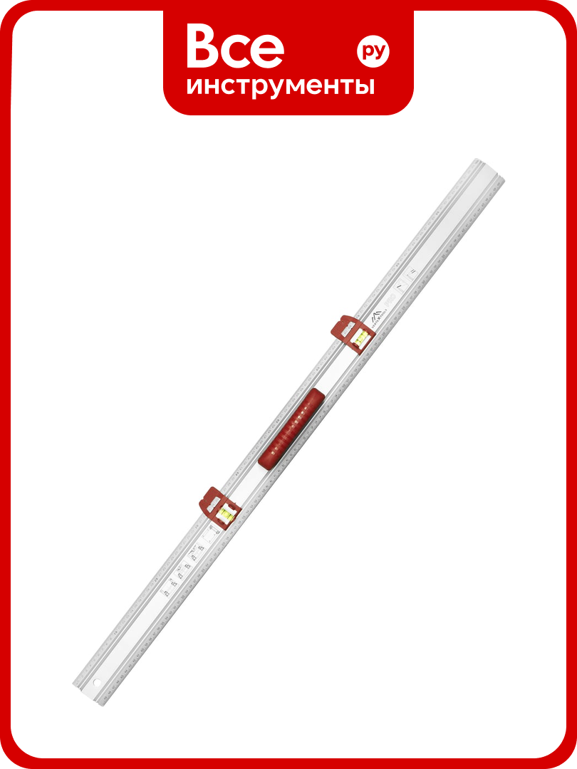 Линейка разметочная vertextools PROFI 100 см, ручка ABS, скользящие блоки с колбами