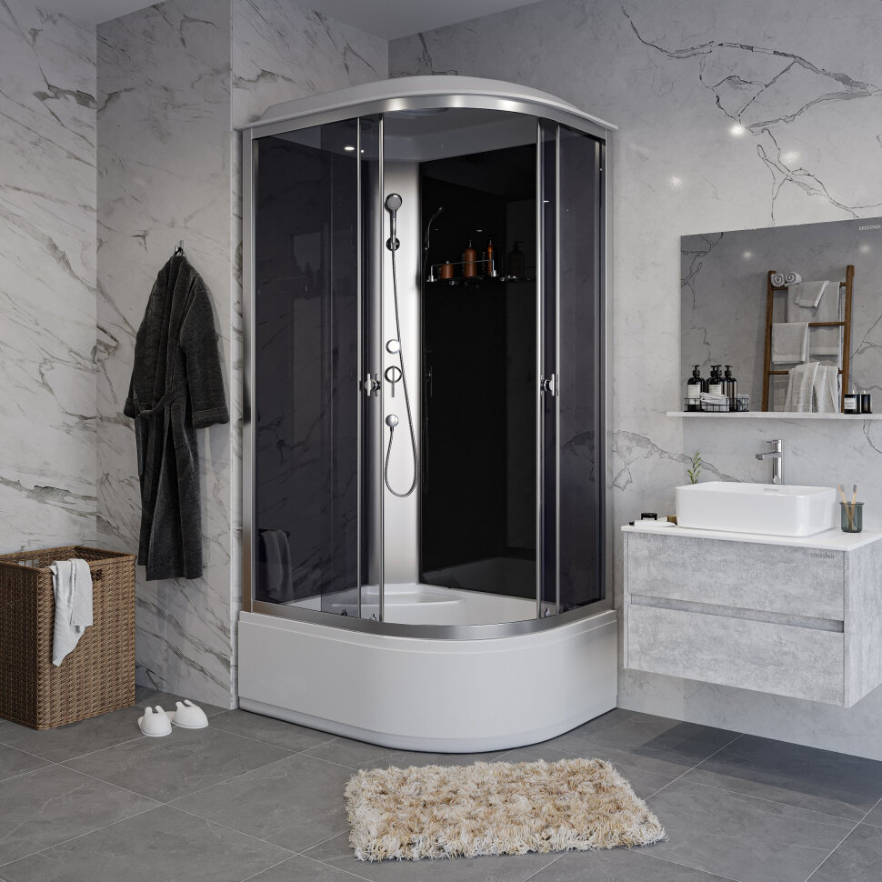 Душевая кабина ASTERA 712L, высокий поддон, 120см x 80см x 218см