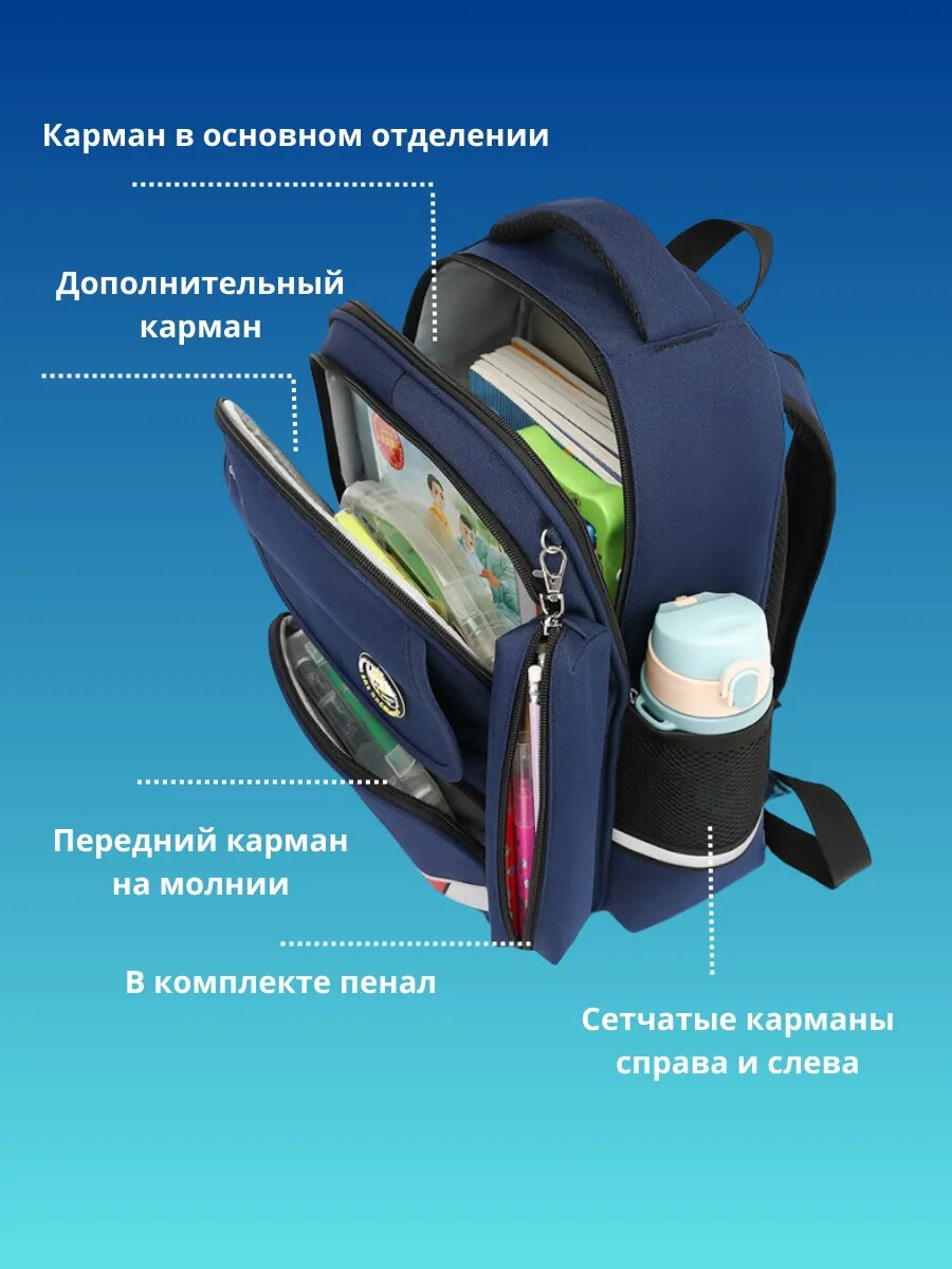 Школьный рюкзак ортопедический со светоотражающими полосками