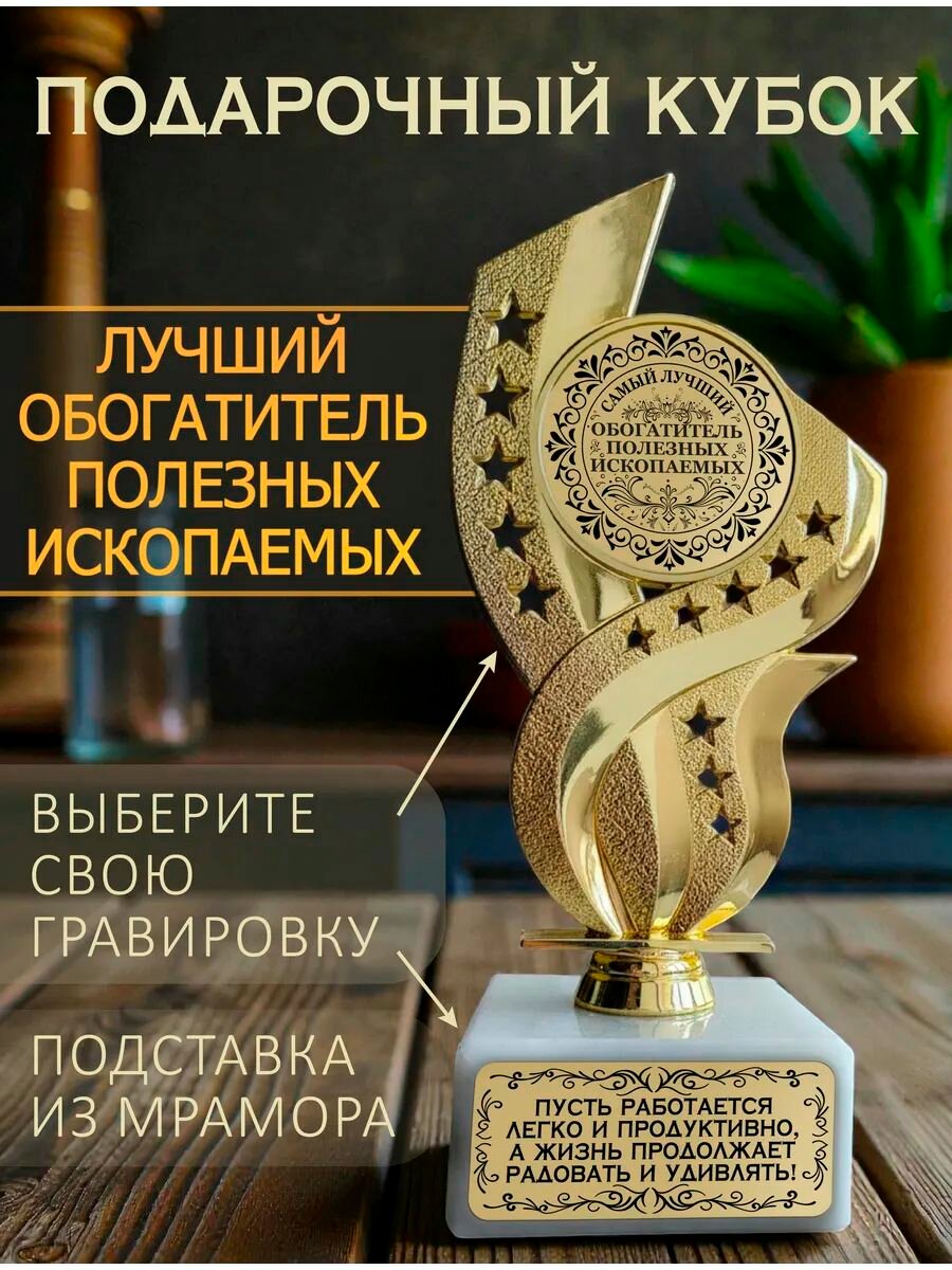 Лучший обогатитель полезных ископаемых кубок подарочный