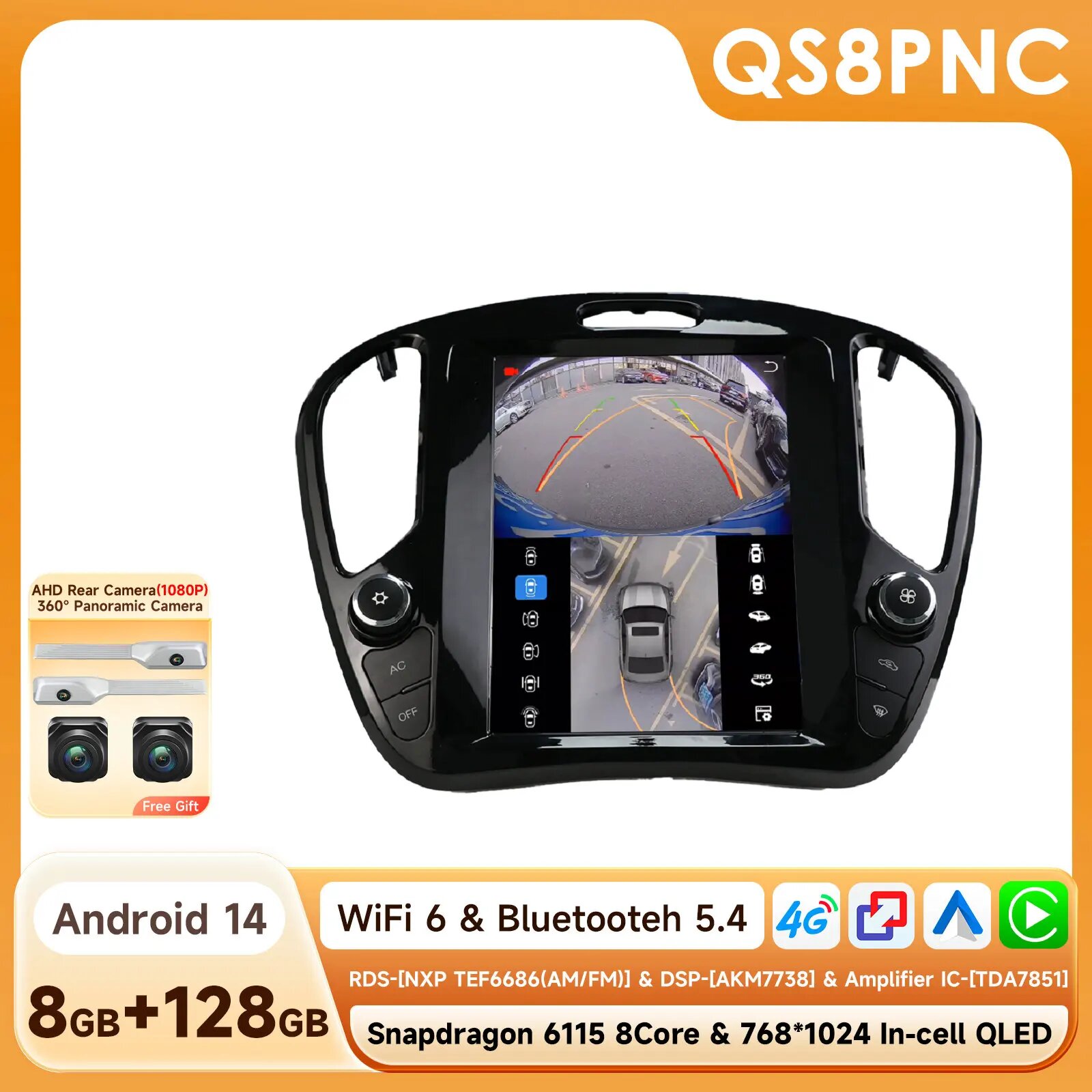 Автомобильная магнитола Hizpo 9.7' 360Cam Intelligent Systems Android для Infiniti ESQ 2014-2019, для Nissan Juke 2011-2018, с поддержкой Carplay