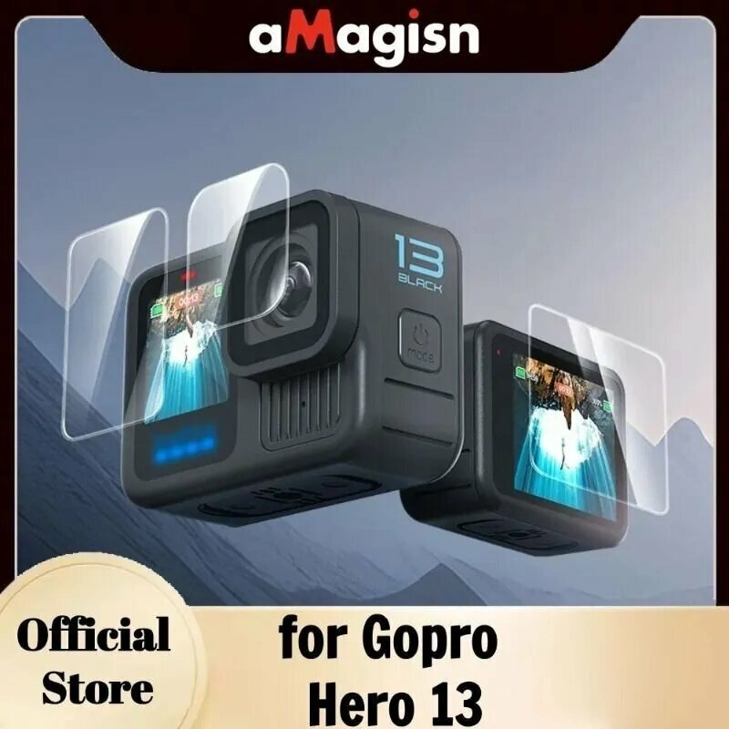 Защитный экран aMagisn для Gopro Hero 13, сверхчистое закаленное стекло + защита объектива + пленка переднего ЖК-дисплея