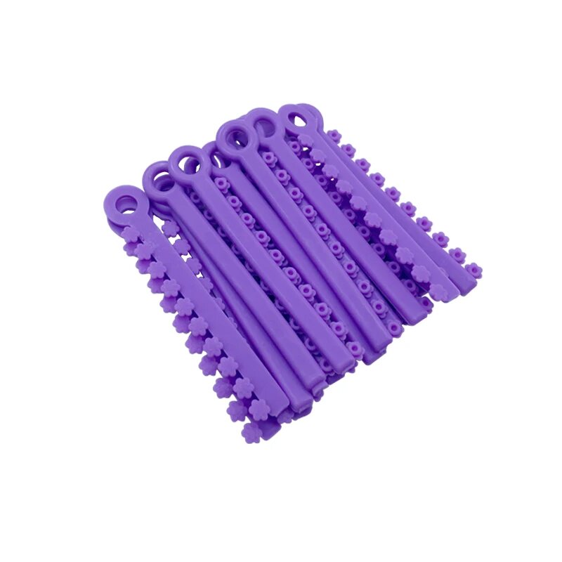 Ортодонтические лигатуры Agorth мультяшные резинки для брекетов 200 шт. Purple Flower