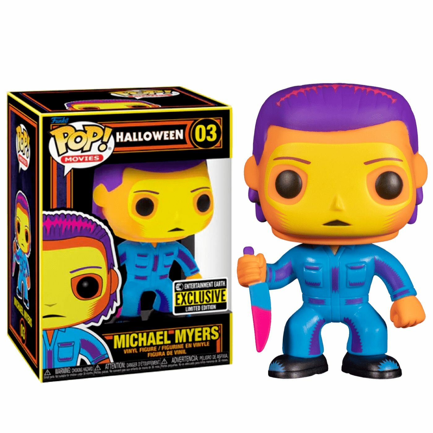 Фигурка Funko POP Michael Myers Black Light со стикером (Эксклюзив Entertainment Earth) из фильма Halloween / Майкл Майерс из Хэллоуин, Фанко ПОП