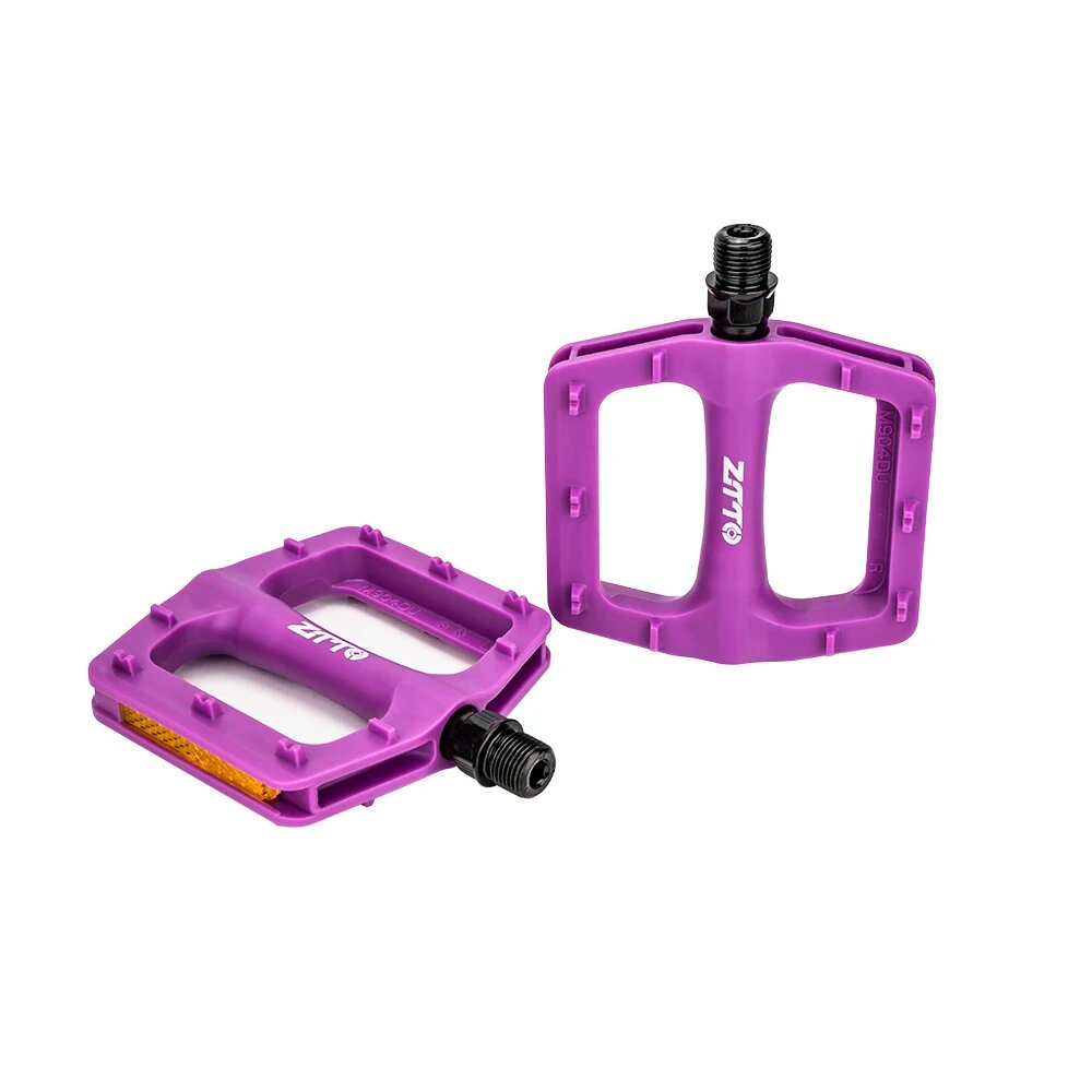 Педали ZTTO Ultralight 218г черные пластиковые Фиолетовый, Purple