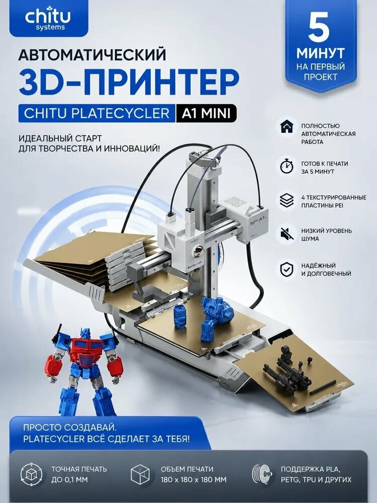 Chitu PlateCycler система непрерывной 3D-печати для Bambu Lab A1 mini, круглосуточная работа