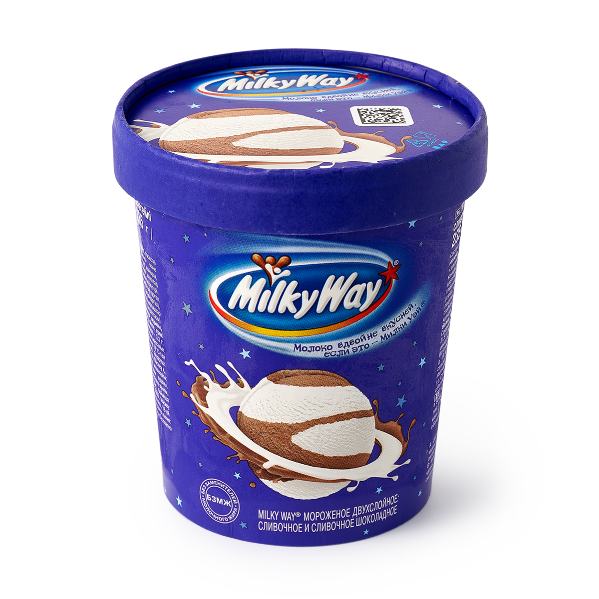 Мороженое Milky Way, молочное, шоколадное, ведерко, 235 г, 1 упаковка
