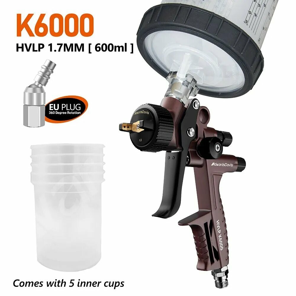AdwardsDavis K6000 1,7 мм HVLP Пневматический краскораспылитель