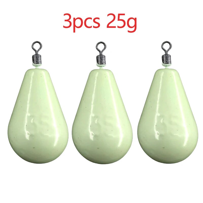 3 шт. Светящиеся грузила для ночной рыбалки из свинца 3pcs 25g