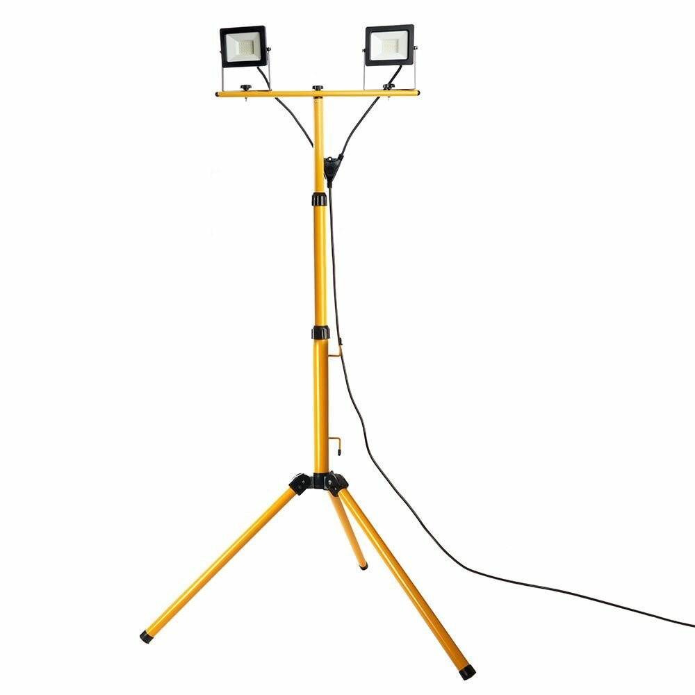 Прожектор светодиодный на штативе , 2*30W 6400К 230V черный IP65 , LL-502 Feron 29567