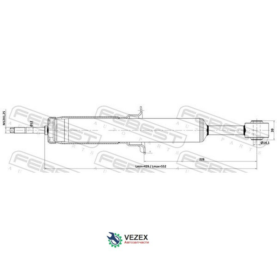 FEBEST 01110-004F Амортизатор передний GAS.TWIN TUBE