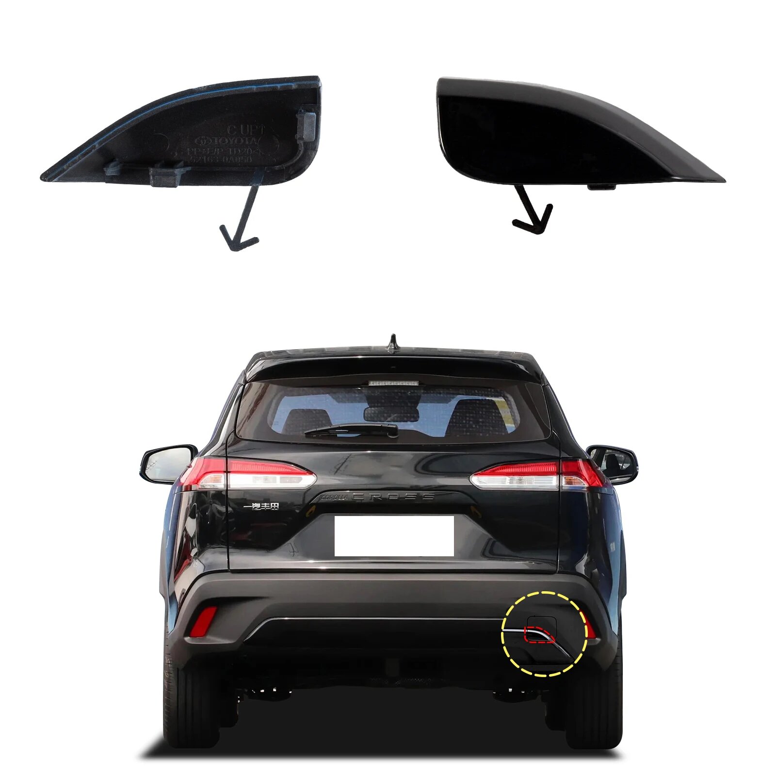 Крышка фаркопа заднего бампера для Toyota RAV4 2019 2020 2021 2023, крышка прицепа Black right lower