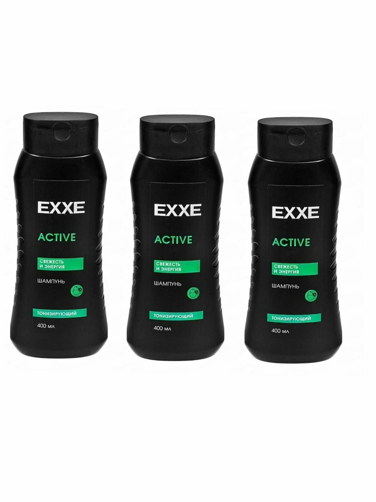 EXXE Шампунь для волос мужской, Active тонизирующий, 400 мл, 3 шт