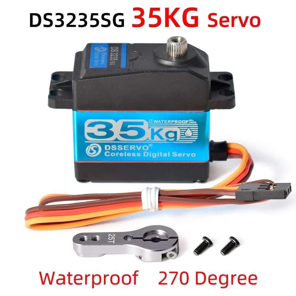 Сервопривод Dsservo DS3235 35KG водонепроницаемый Угол поворота 180/270 Металлические шестерни и рычаг Для RC моделей 1/8 1/10 1/12