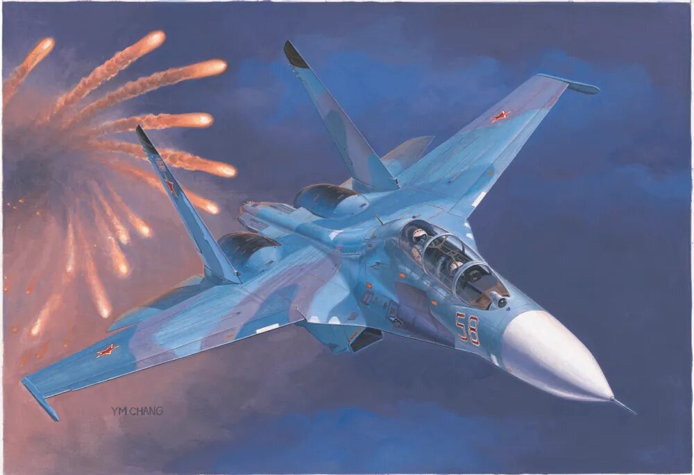 Trumpeter 01645 1:72 Российский учебно-боевой самолет Су-27УБ "Фланкер C"Сборка моделей самолетов