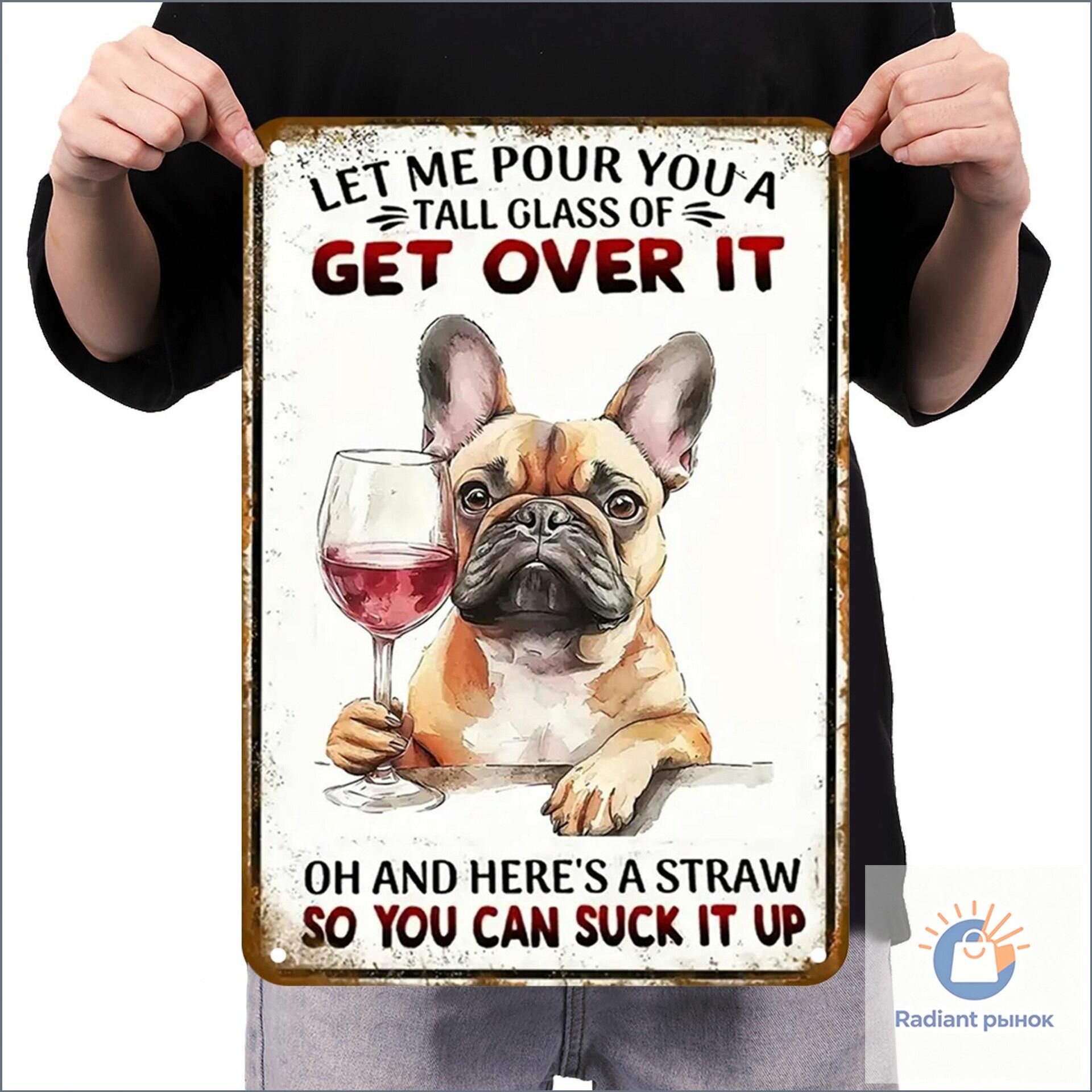 Металлическое настенное панно Beer Dog, 30x40 см, для интерьера бара