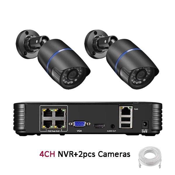 Система видеонаблюдения Gadinan 8 шт. 8MP AI камер безопасности POE 8-канальный NVR IP-камера для дома видеонаблюдение 5MP с аудио наружная ночная съемка Moni