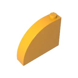 Желтый изогнутый блок Gobricks 1x4x3