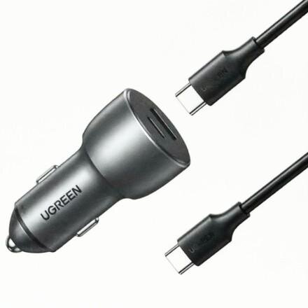 Автомобильное зарядное устройство Ugreen CD213 1USB/1C 60W, серое