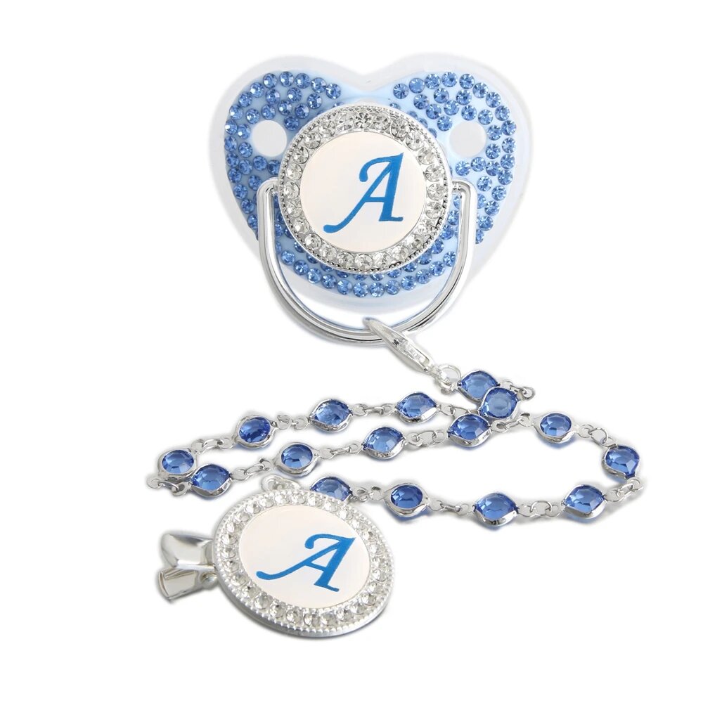 Блестящая синяя детская соска PP+Rhinestones+Silicone A