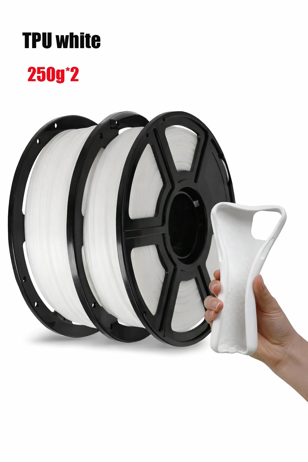 Filajoy3D Красный TPU-филамент 1,75 мм для 3D-принтеров 95A 500g white