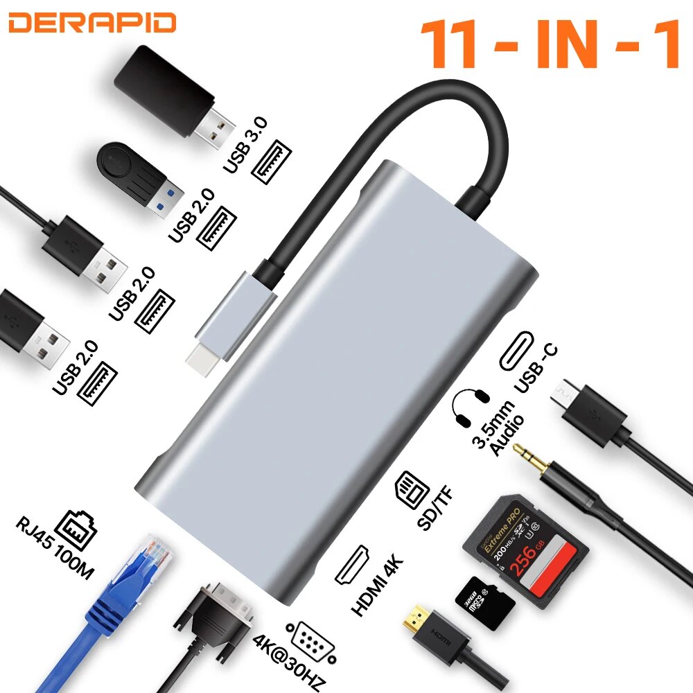 DERAPID Концентратор USB C 11-в-1