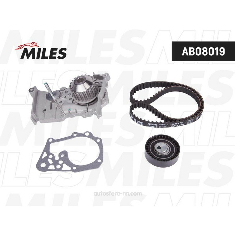 MILES AB08019 Комплект ремня ГРМ RENAULT LOGAN/SANDERO 1.4/1.6 (с помпой)