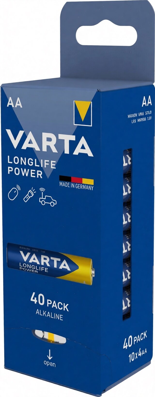 Батарейки VARTA AA Longlife Power (LR06), 40 шт, алкалиновые, (40 шт. в одной упаковке)
