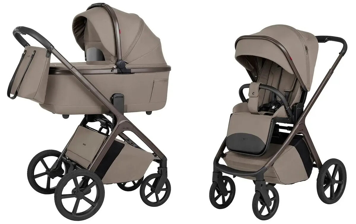 Люлька Carrello Vector Flannel Beige 2в1, для детей от 0 до 6 мес, защита spf 50