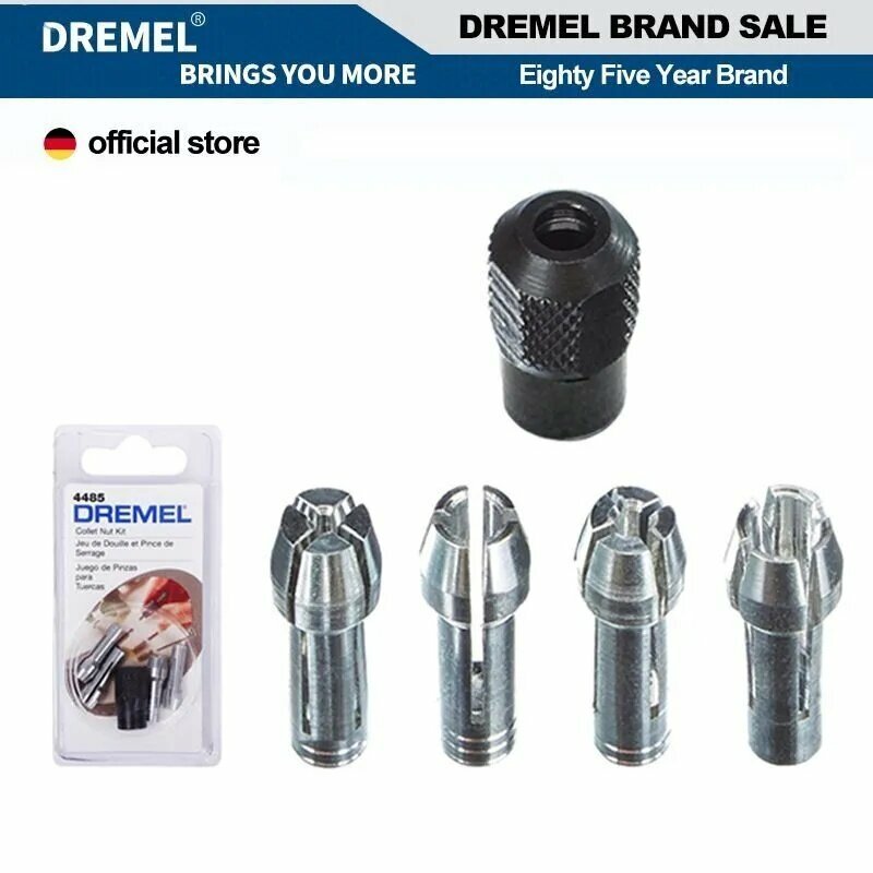 Dremel 4485 Быстросменный вращающийся инструмент Набор цанговых гаек, средний