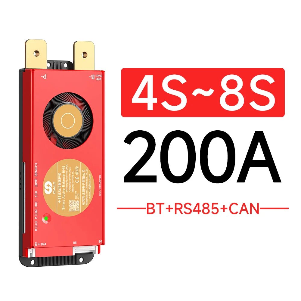 Daly BMS 4S-8S 200A CAN для LiFePO4 аккумуляторов