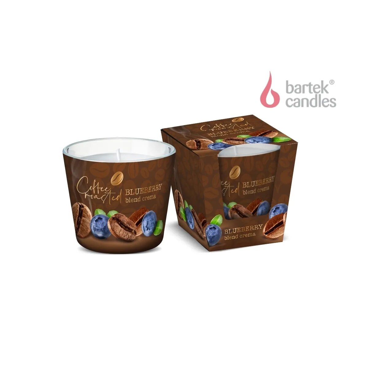 BARTEK Арома-свеча "Coffee Roasted" BLUEBERRY BLEND CREMA 115g