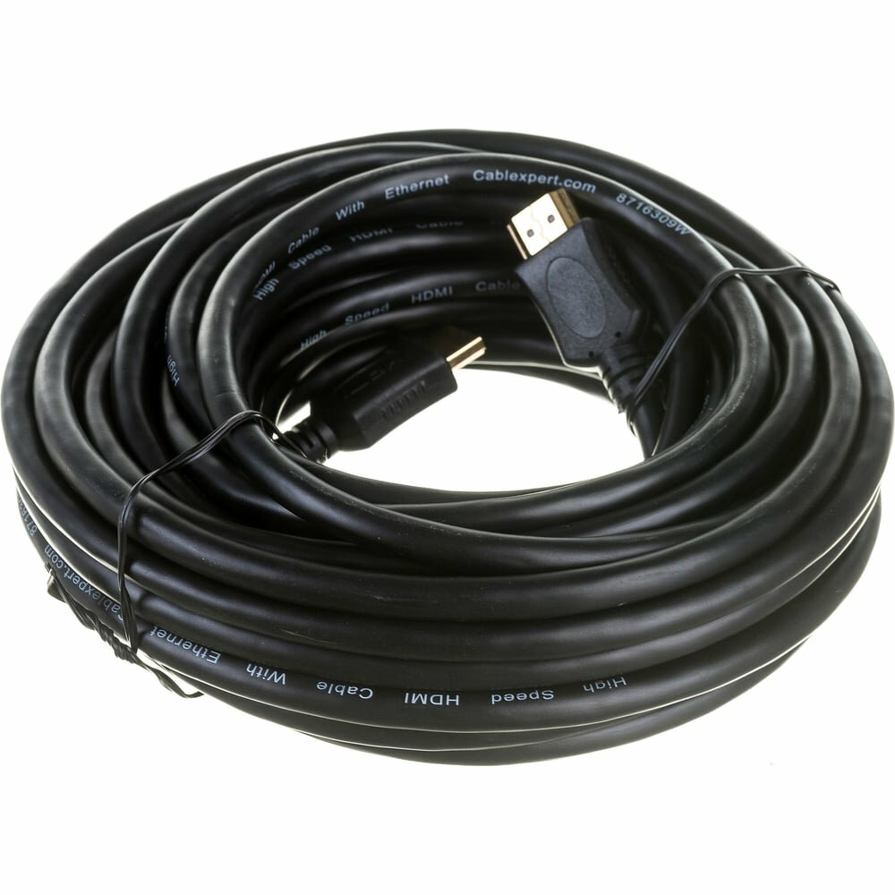 Кабель HDMI Cablexpert 10м v2.0 19M/19M серия Light черный позолоченные разъемы экран пакет CC-HDMI4L-10M — фото 1