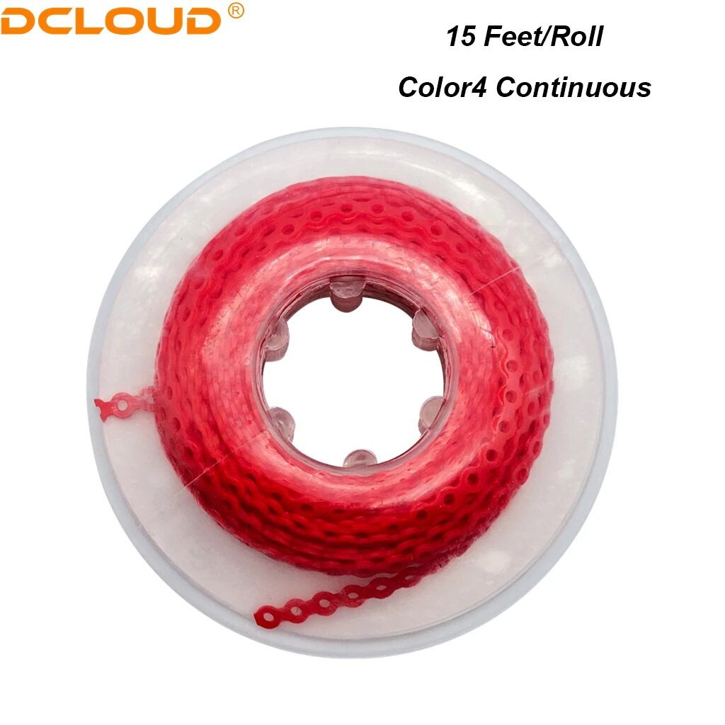 DCLOUD Ортодонтическая резиновая цепь 4,57 м Color4 Continuous