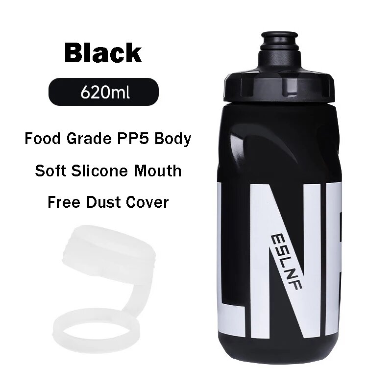 Велосипедная бутылка ESLNF 580 мл черная/белая Черный, Black-620ML