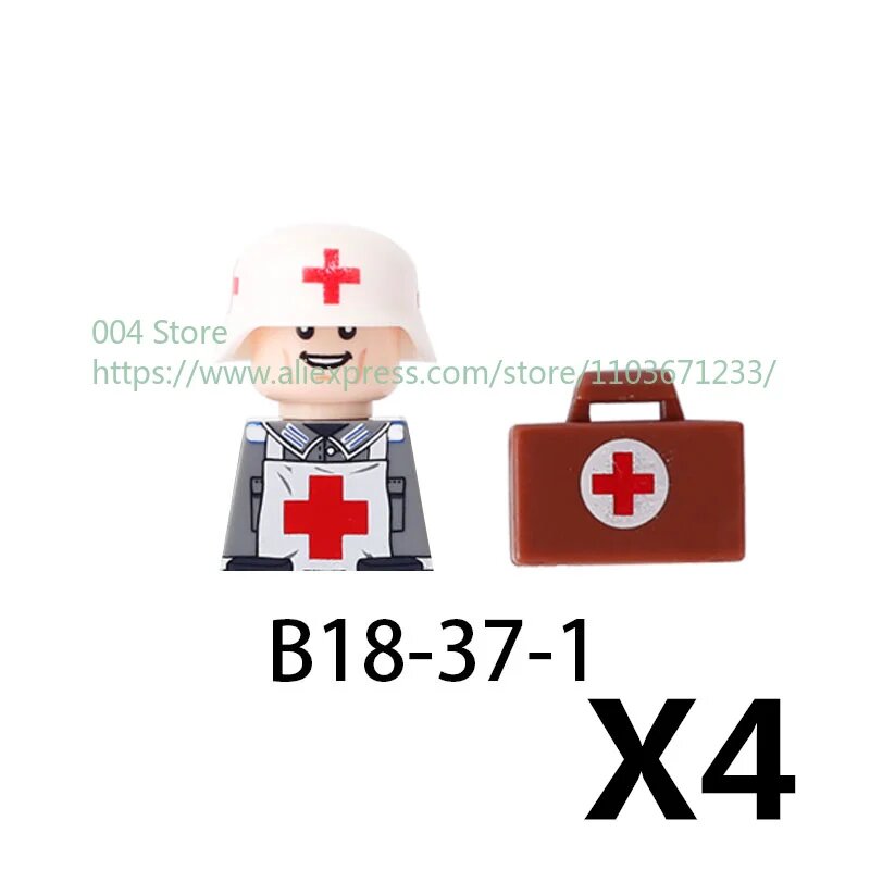 Конструктор военной фигурки F028 Белый, B18-37-1-4PCS