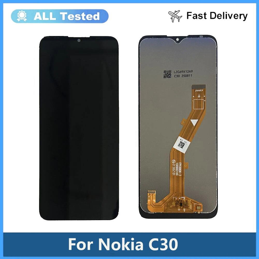 Оригинальный ЖК-дисплей 6,82 дюйма для Nokia C30, ЖК-дисплей с цифровым преобразователем Nokia C30