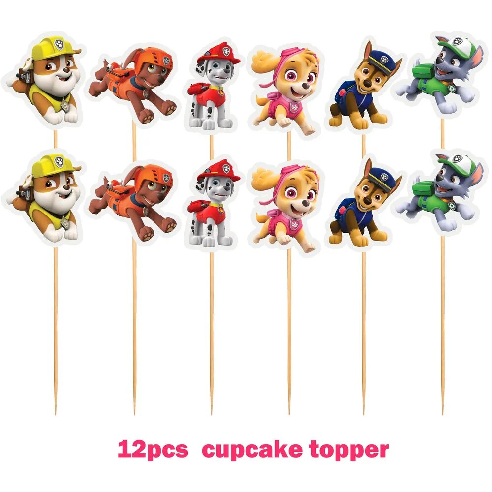 Топпер для торта "Paw Patrol ", 12 шт, 1 уп.