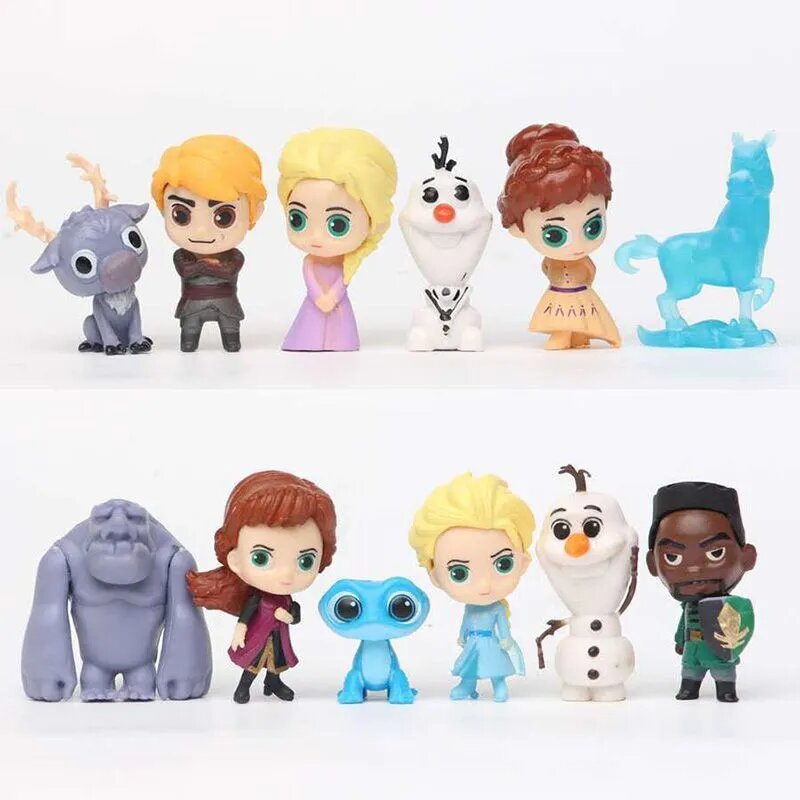 Набор фигурок замороженных аниме Фигурки / Frozen Эльзы Анны Кристофф Свен Олаф 12 шт